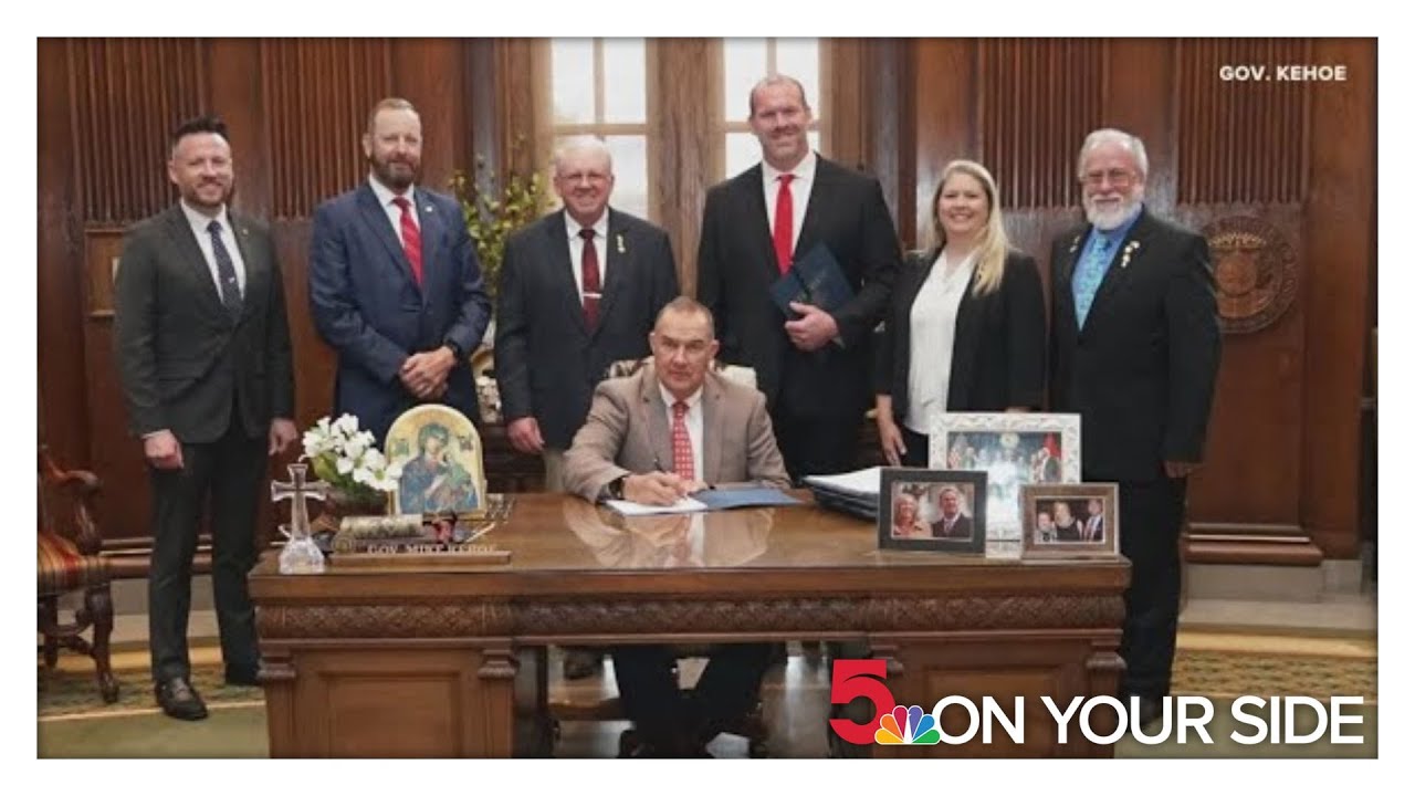 Missouri Gov. Mike Kehoe signs public safety mill - YouTube