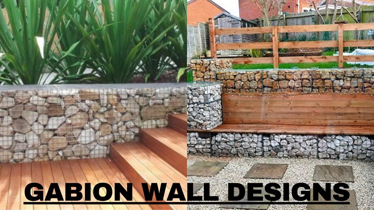Gabion wall designs - YouTube