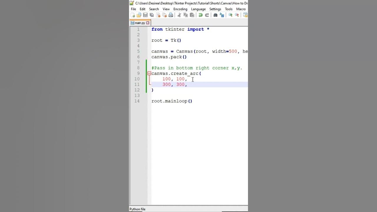 How to Draw an Arc on a Canvas in Python Tkinter #tkinter #pythongui #tutorial - YouTube