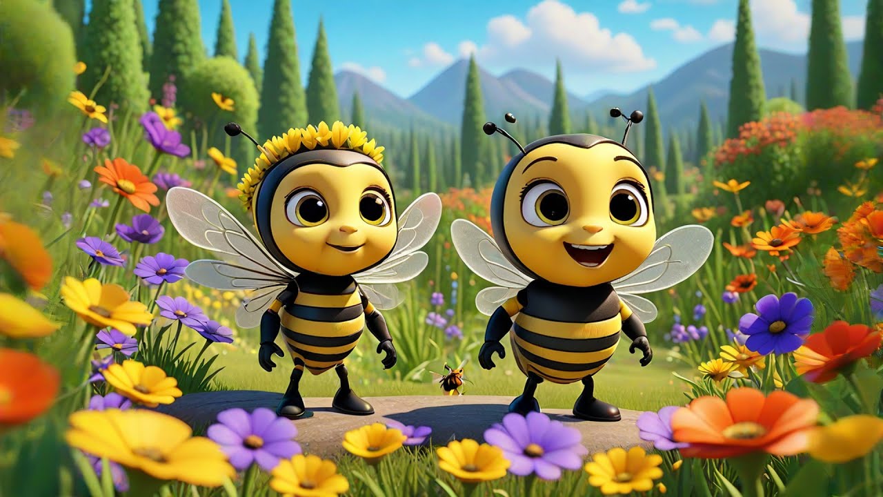 Eight Baby Bees Buzz Buzz Buzz | Insect Song for Kids | Nursery Rhymes ...
