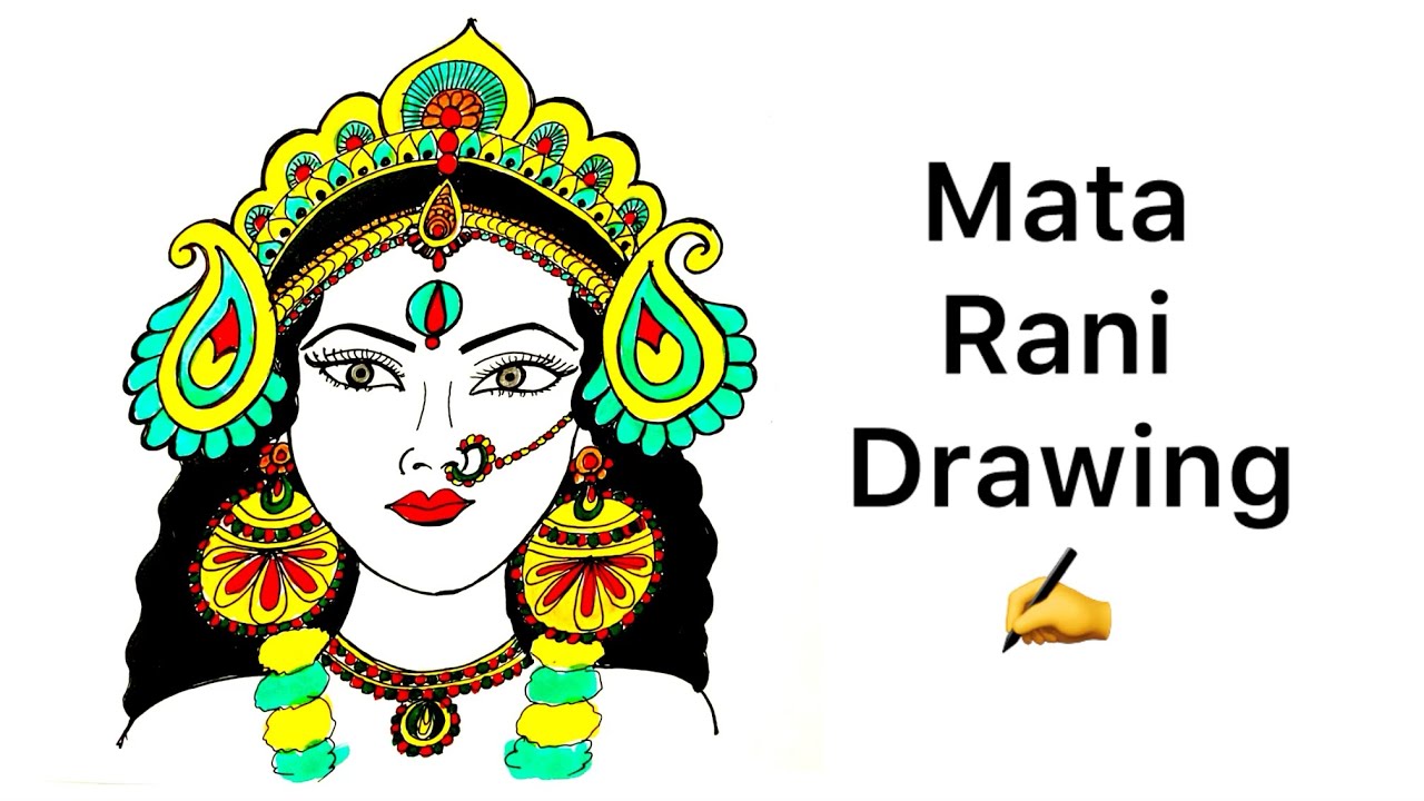 How to Drawing ️ Mata Rani | Easy way to Draw ️ Mata Rani | Mata Rani ...