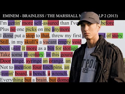 Eminem - Brainless (Rhyme Scheme) Highlighted