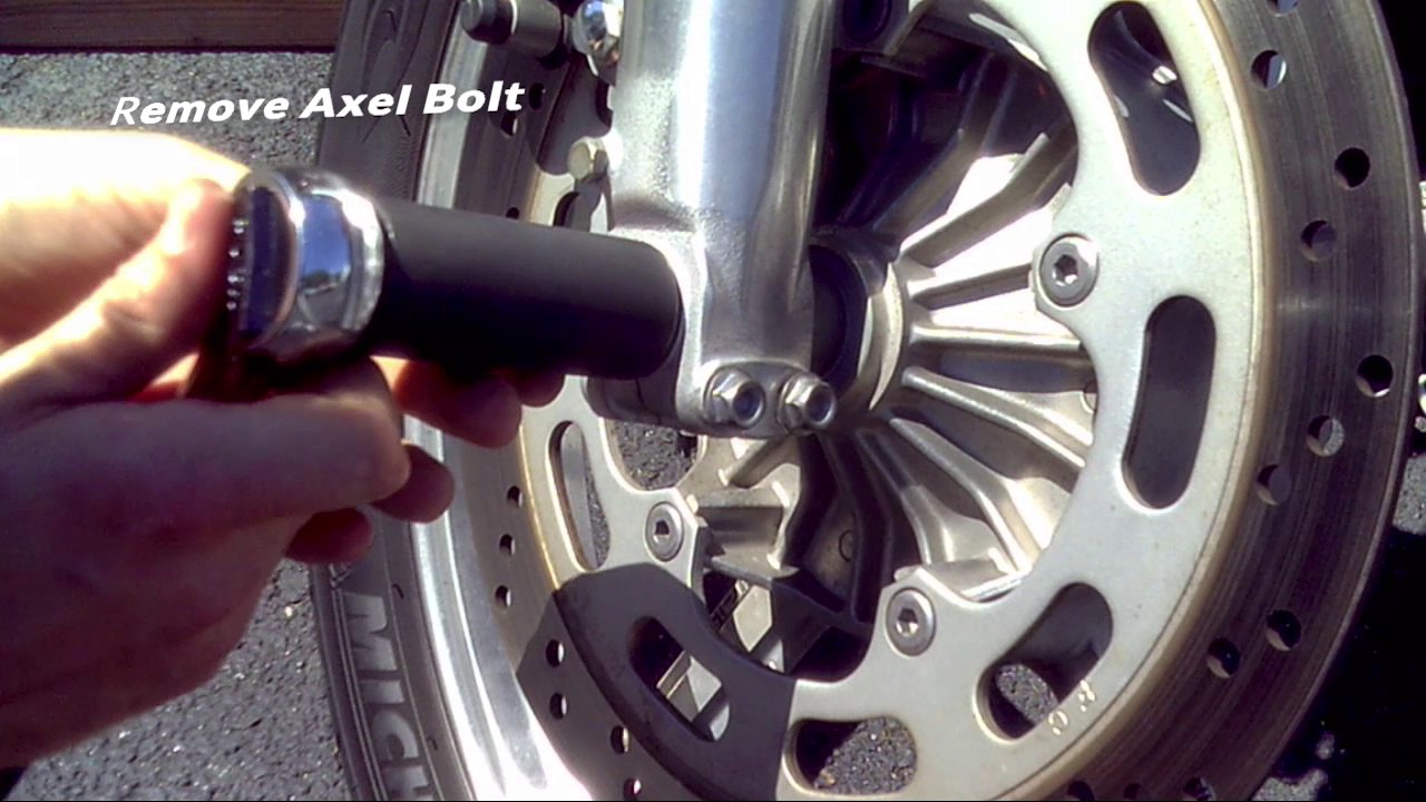 How to Remove the Front Wheel on a Motorcycle - YouTube