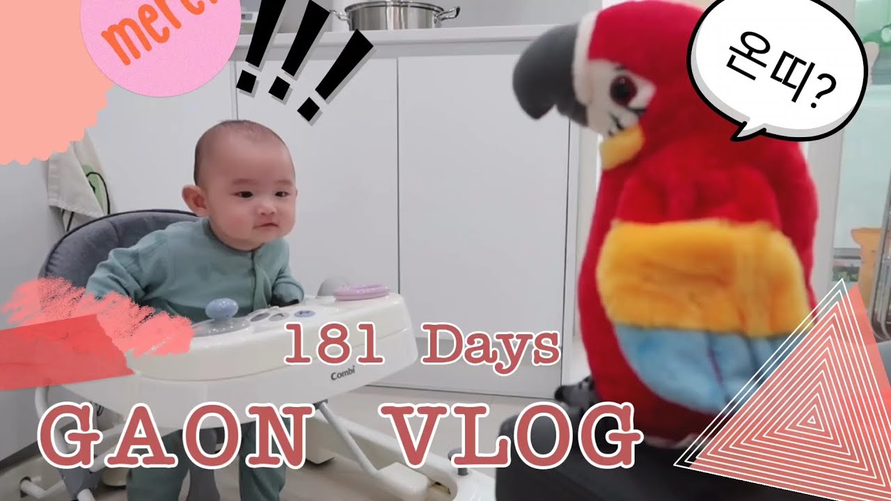 [Vlog] 6개월 아기 육아브이로그💜 _ 181 days _ 일상 _ 초기이유식 _ 콤비보행기 _ 장난감 - YouTube