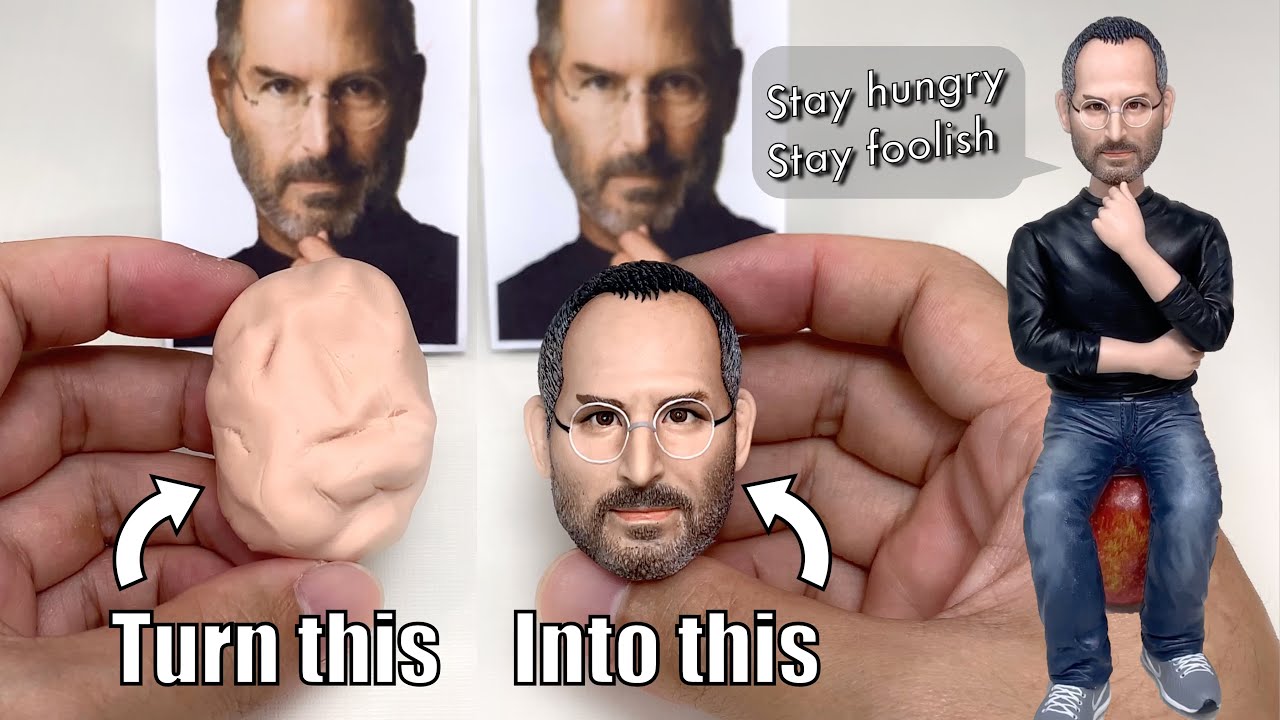 Polymer Clay Sculpture: Steve Jobs, the full figure sculpturing process ...
