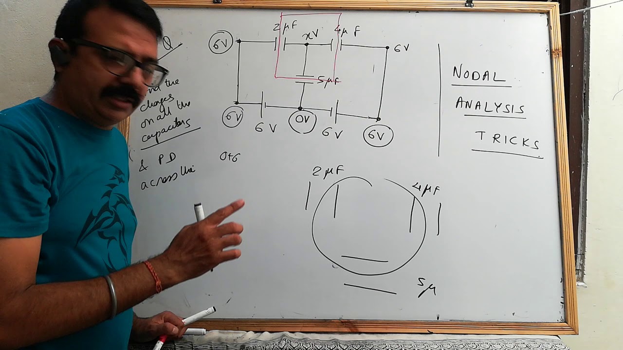 trick to solve capacitor problems-1 | nodal analysis for capacitors-1 | capacitors super trick-1 ...