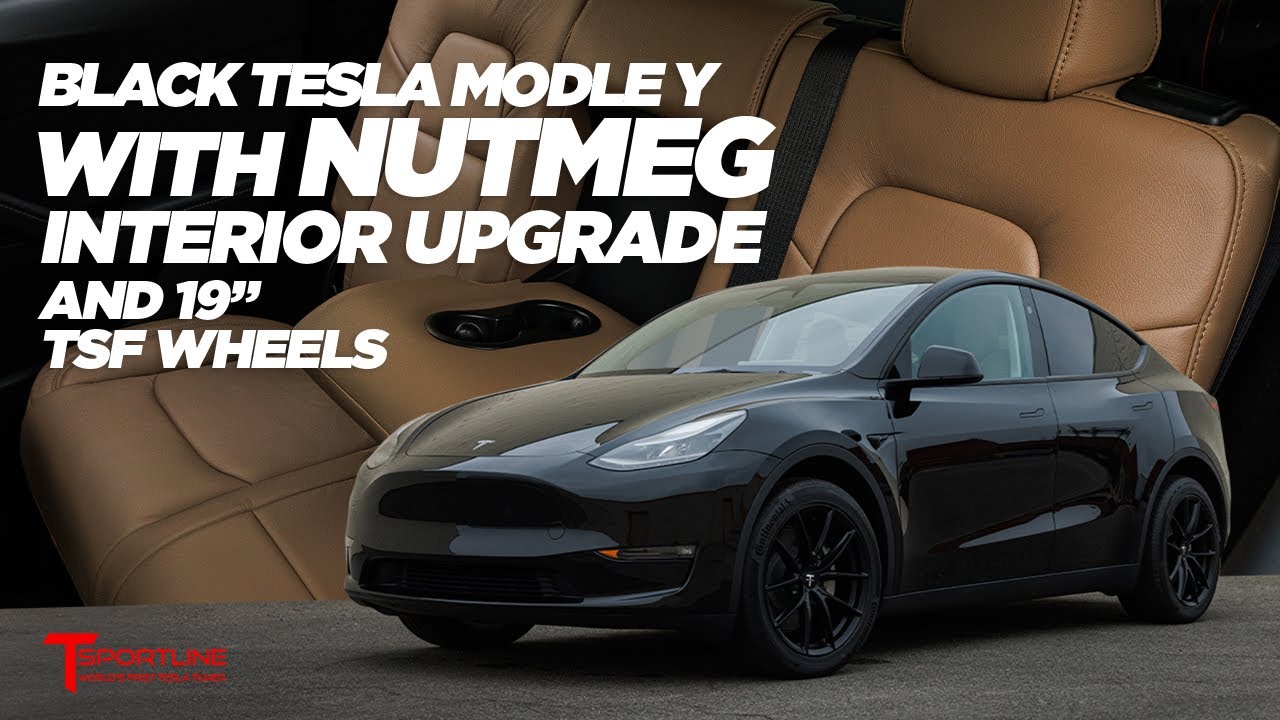 Full Custom "Nutmeg" Leather Interior Upgrade on Tesla Model Y & New 19 ...
