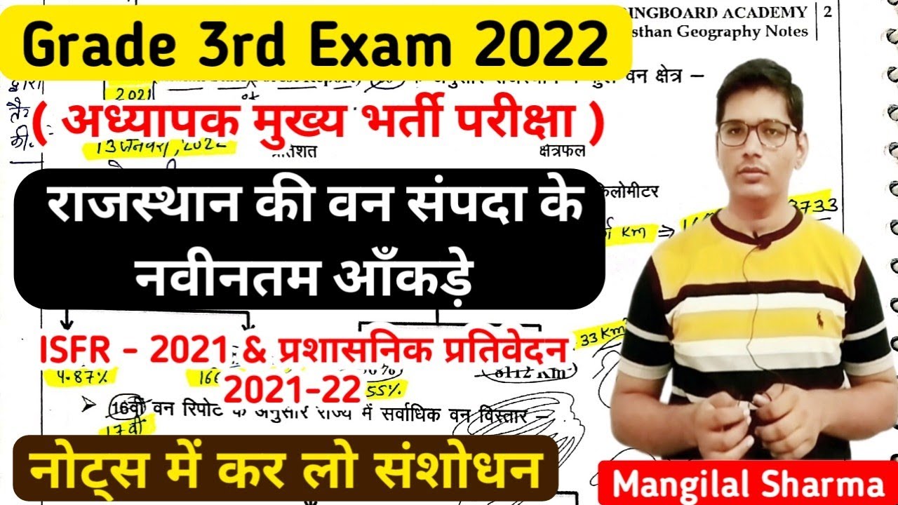 राजस्थान में वन संपदा ★ नवीनतम आँकड़े ★ Rajasthan Forest New Data ★ ISFR Report 2021 ...