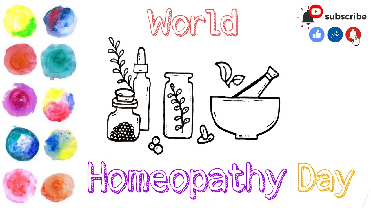 World homeopathy day drawing | Simple Drawing of World homeopathy day ...
