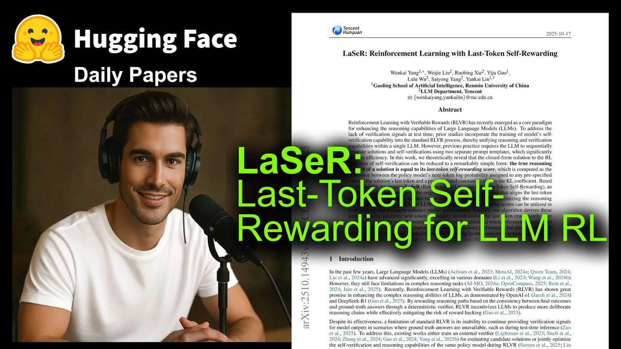 LaSeR: Last-Token Self-Rewarding for LLM RL - YouTube