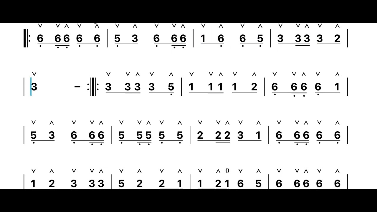 (Jamba Choesang) Dranyen Jianpu Notation (landscape) སྒྲ་སྙན་དབྱངས་རྟགས ...