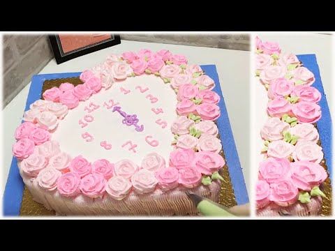 Kalp Şeklinde Güllü Pasta | Heart Shaped Cake