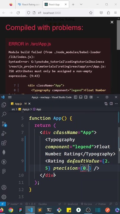 Reactjs Material Ui Rating Float Number Component And Size Property Reactjs Shorts