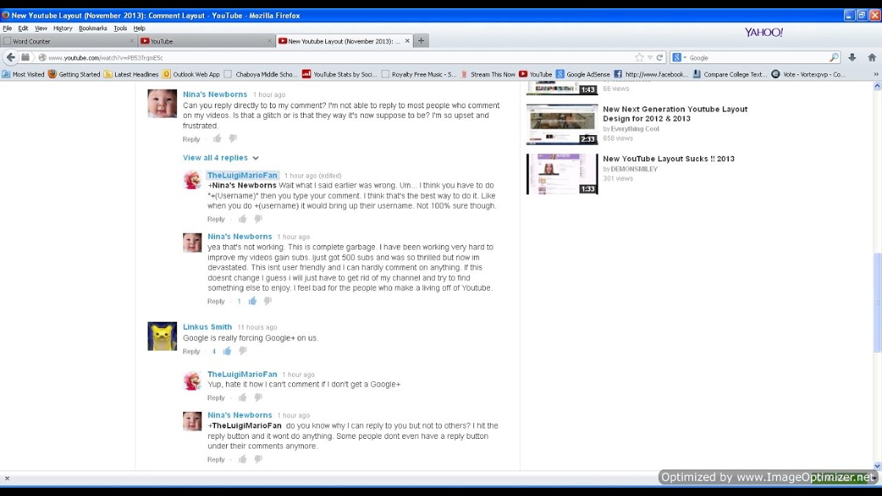 New Youtube Layout (November 2013): Comment Layout - YouTube