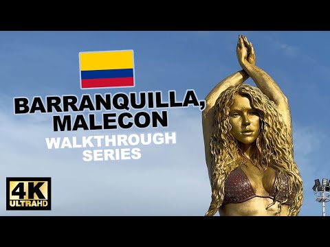 🇨🇴 BARRANQUILLA MALECÓN (Barranquilla, Colombia) | 4K WALKTHROUGH SERIES (From Shakira Statue) 🇨🇴