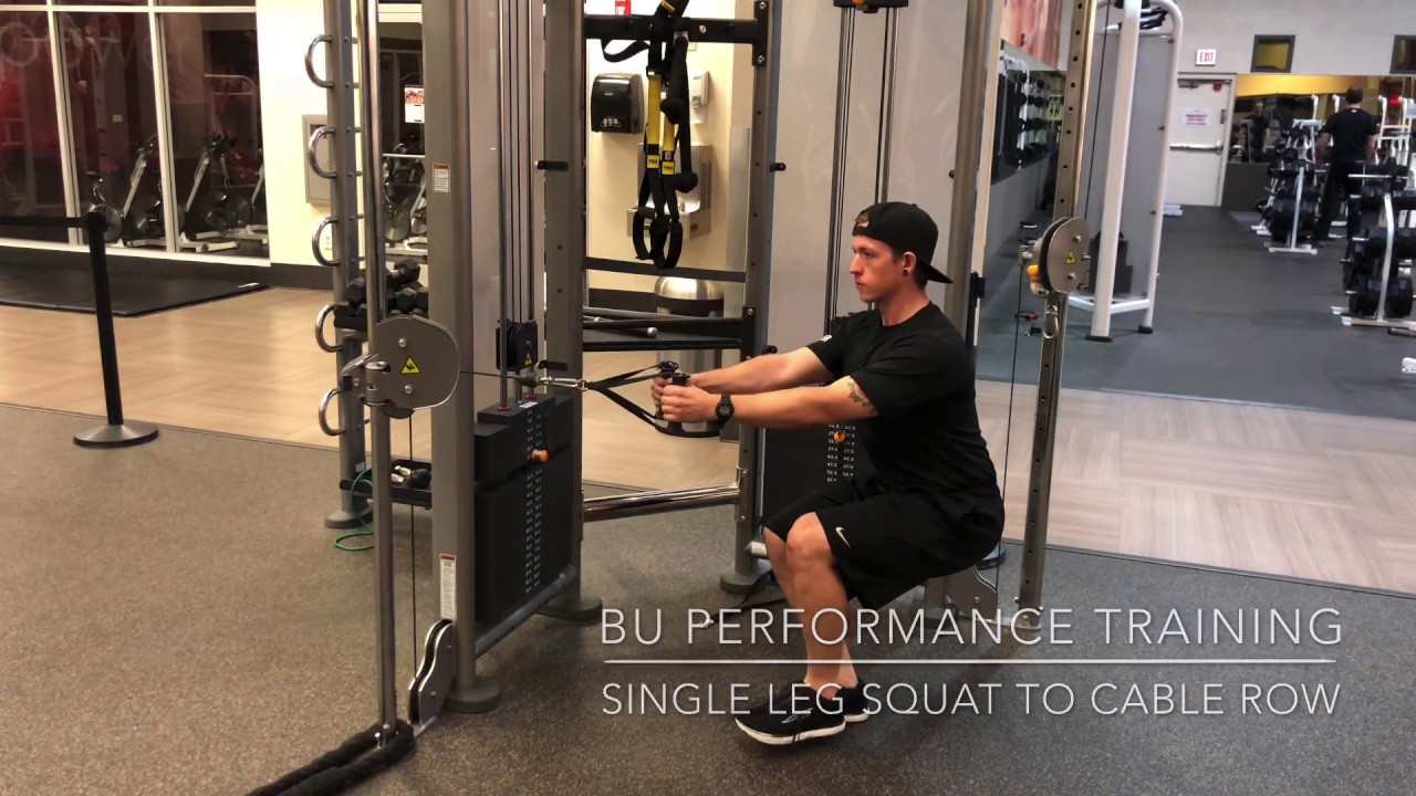 Single Leg Squat to Cable Row - YouTube