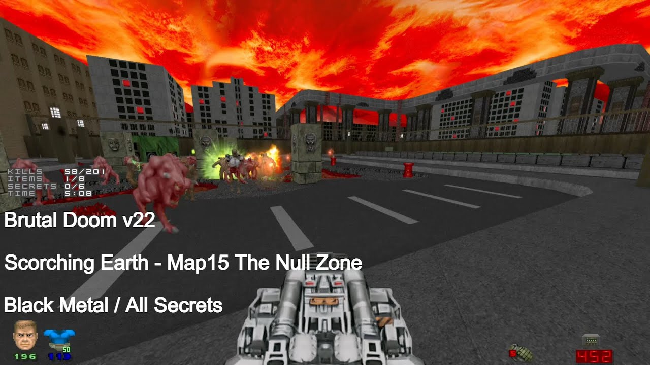 Brutal Doom v22 - Scorching Earth Map15 The Null Zone (All Secrets) - YouTube