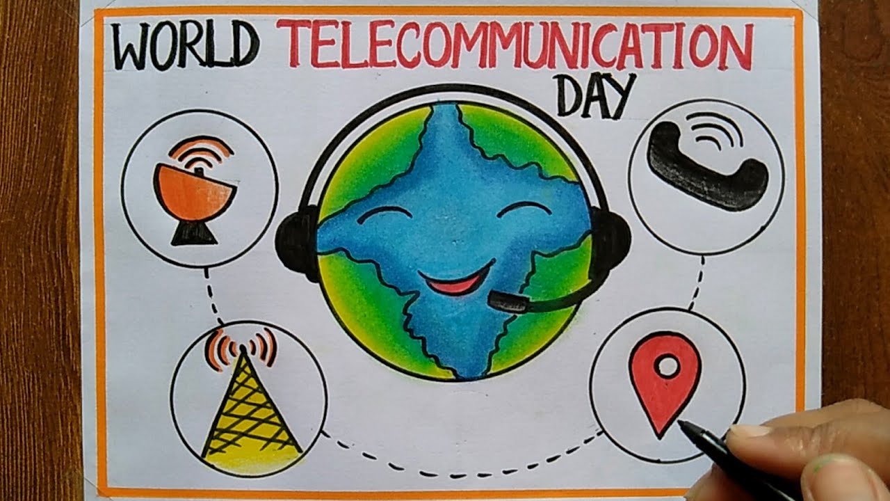 World Telecommunication Day Poster Drawing , May - 17 | How to draw ...