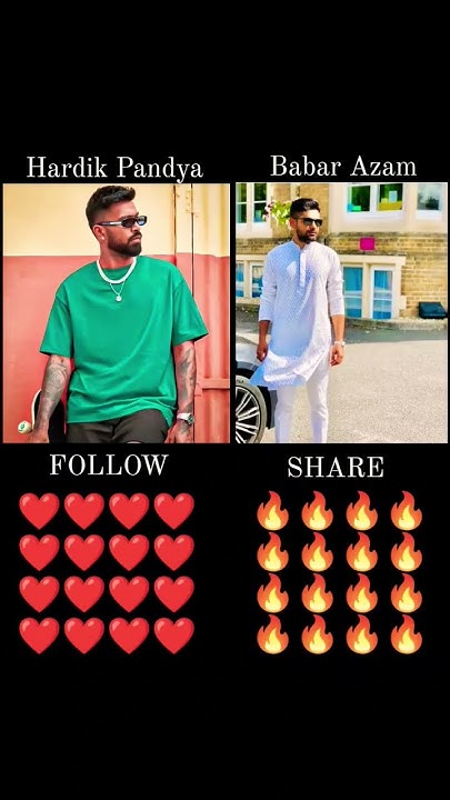 Hardik pandya vs babar azam - YouTube