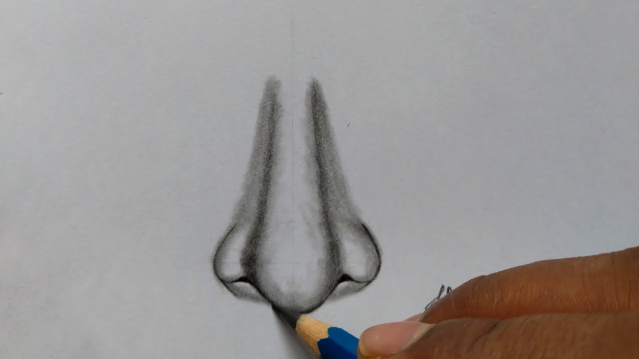 NOSE DRAWING. How to draw a nose? Step by step nose drawing. Very easy ...