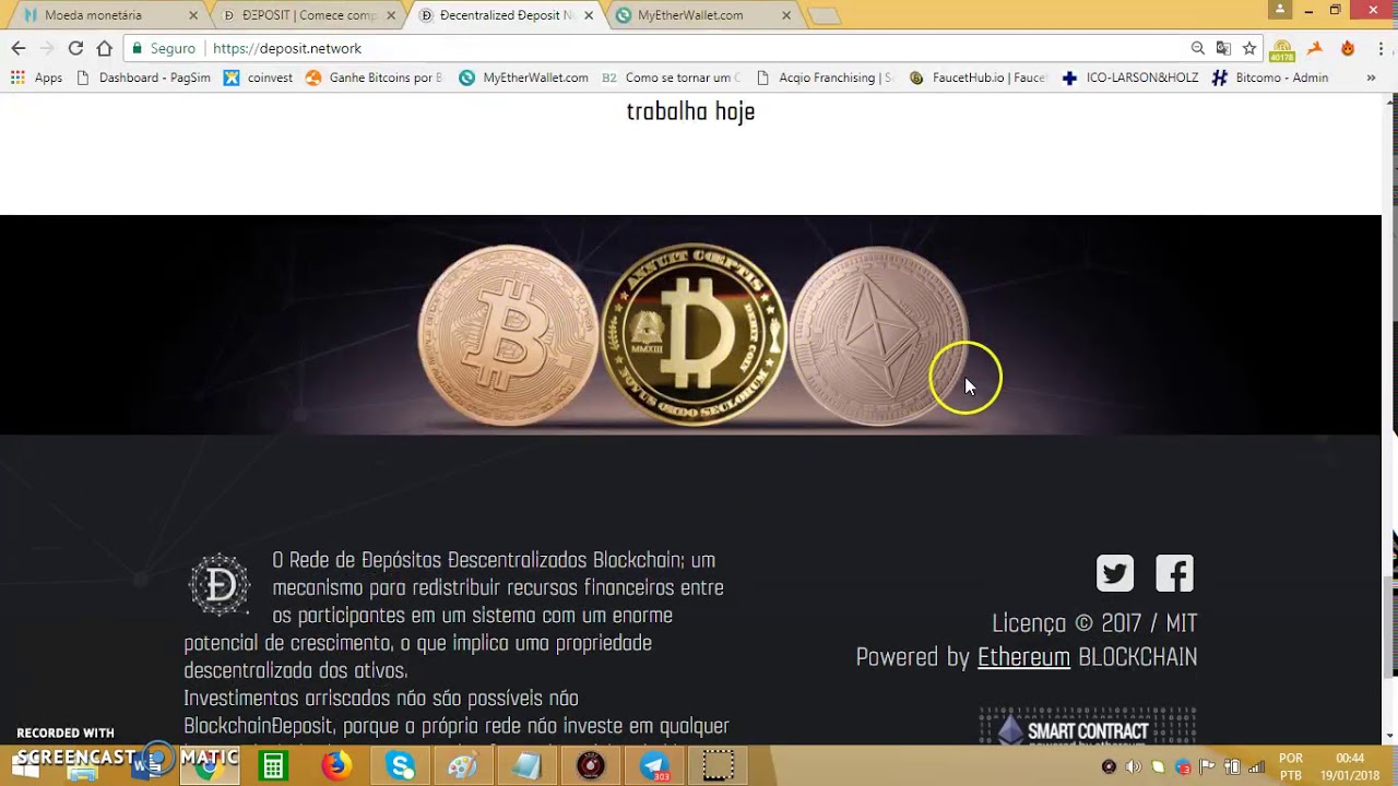 PROJETO BLOCKCHAINDEPOSIT GANHE 10 TOKENS BDC FASE ICO - YouTube