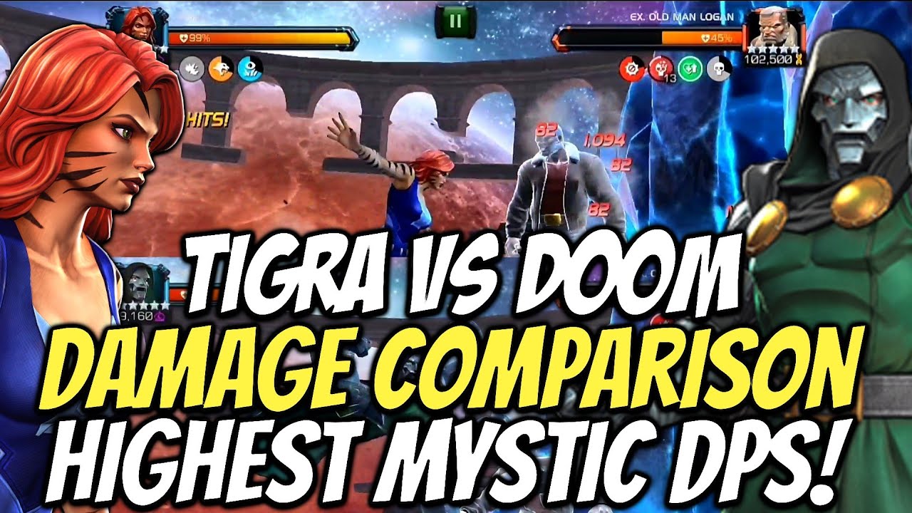 Tigra Vs Doctor Doom Damage Comparison | Highest Mystic DPS! | Marvel ...