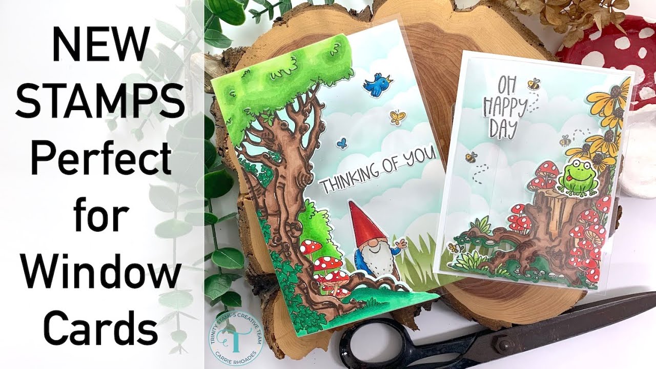 Window Cards with COOL new stamps from Trinity Stamps - YouTube