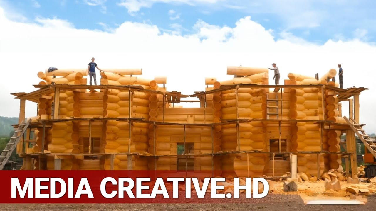 How To Build An Exclusive Log House From Beautiful Cedar Wood - YouTube