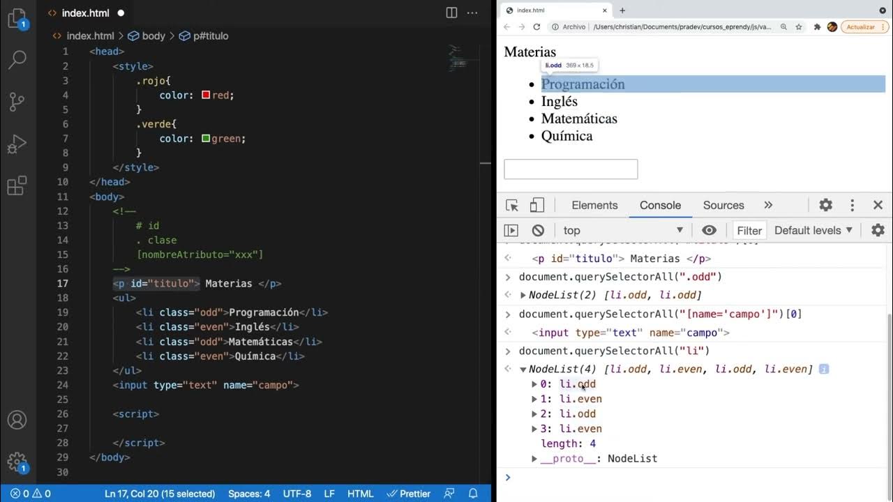 CLASE 32 ｜ Curso JavaScript desde cero ｜ Query Selector - YouTube