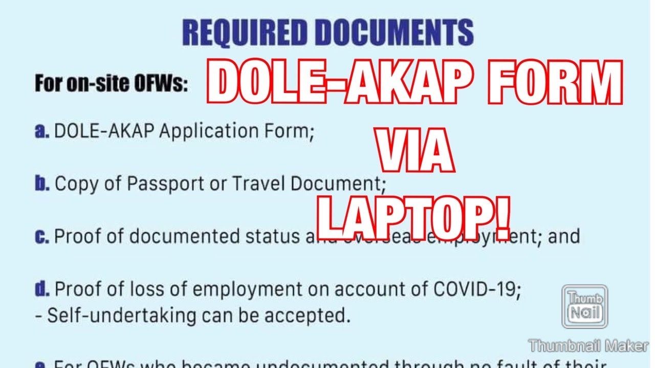 HOW TO FILL UP DOLE-AKAP FORM Via LAPTOP!! ( Pwedi rin sa Mobile Phone ...