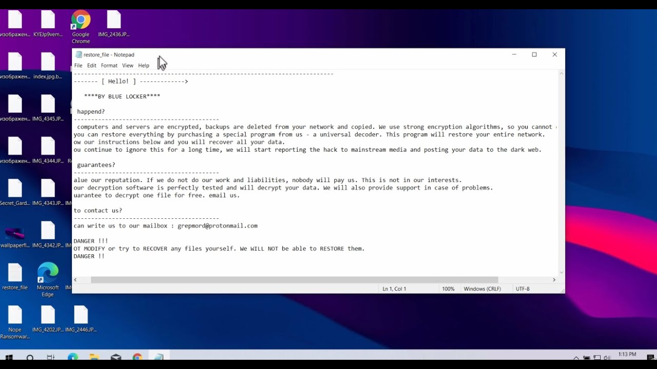 Blue Locker ransomware (.blue file virus) removal. - YouTube