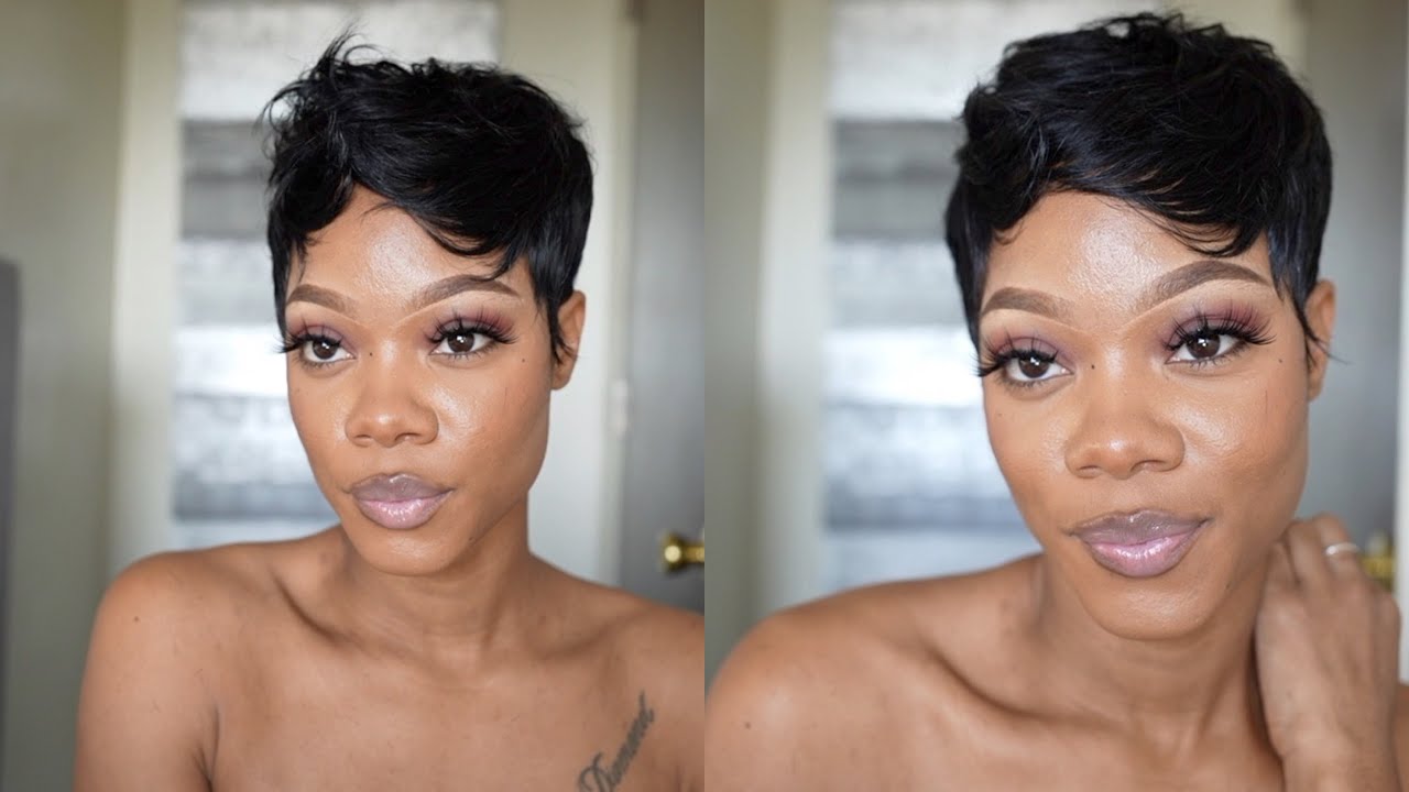 SHORT AND CUTE HAIRSTYLE QUICK WEAVE - YouTube