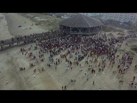 Drone video shows Orange Crush crowd on Tybee Island - YouTube