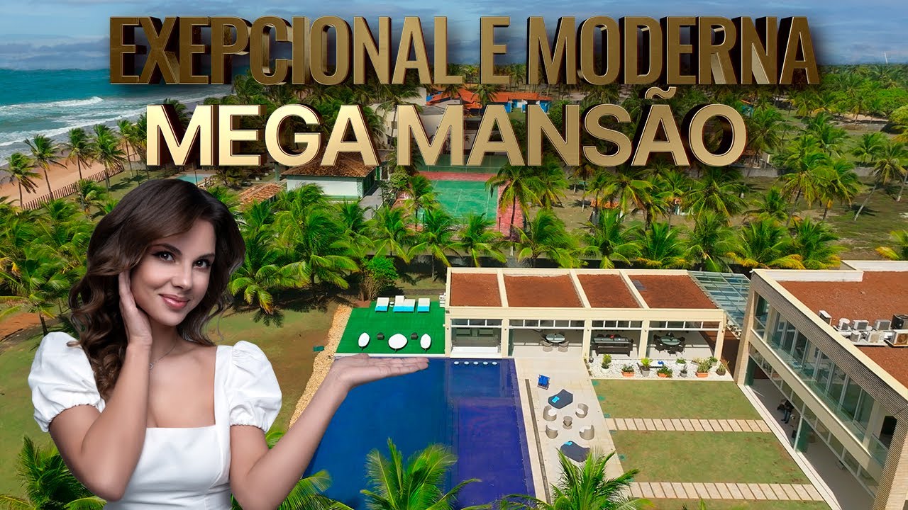 Mega mansão frente mar. Mega piscina 174 m², mega terreno 11.907 m² ...