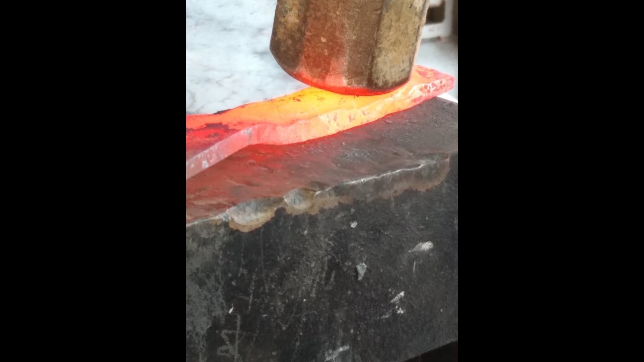 Forging a blacksmith knife by hand - YouTube