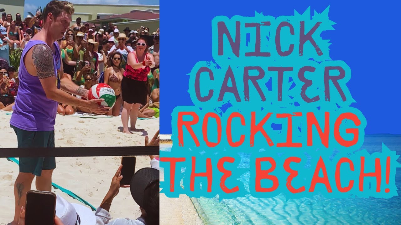 BSB on the Beach NICK CARTER Playing Volleyball - YouTube