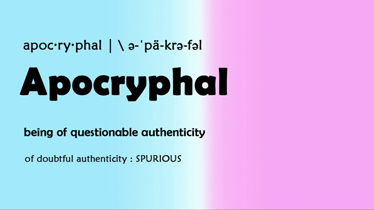 How to Pronounce Apocryphal and Meaning - YouTube