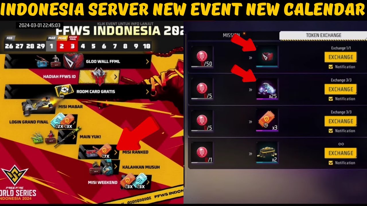 Indonesia Server New Event Calendar/New Topup Event 🔥 ff indonesia ...