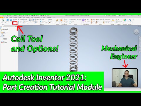 Coil Tool and Options - Autodesk Inventor Part Tutorial | Autodesk Inventor 2021 IN DEPTH