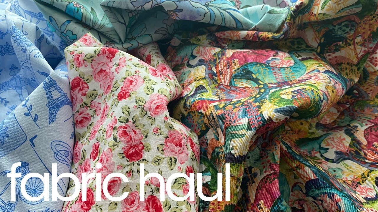 FABRIC HAUL 🍋 cute cottons & a tweed - YouTube