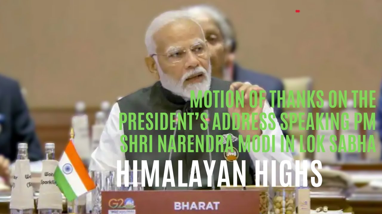 Motion of Thanks on the President’s Address; PM Modi ji speaking - YouTube