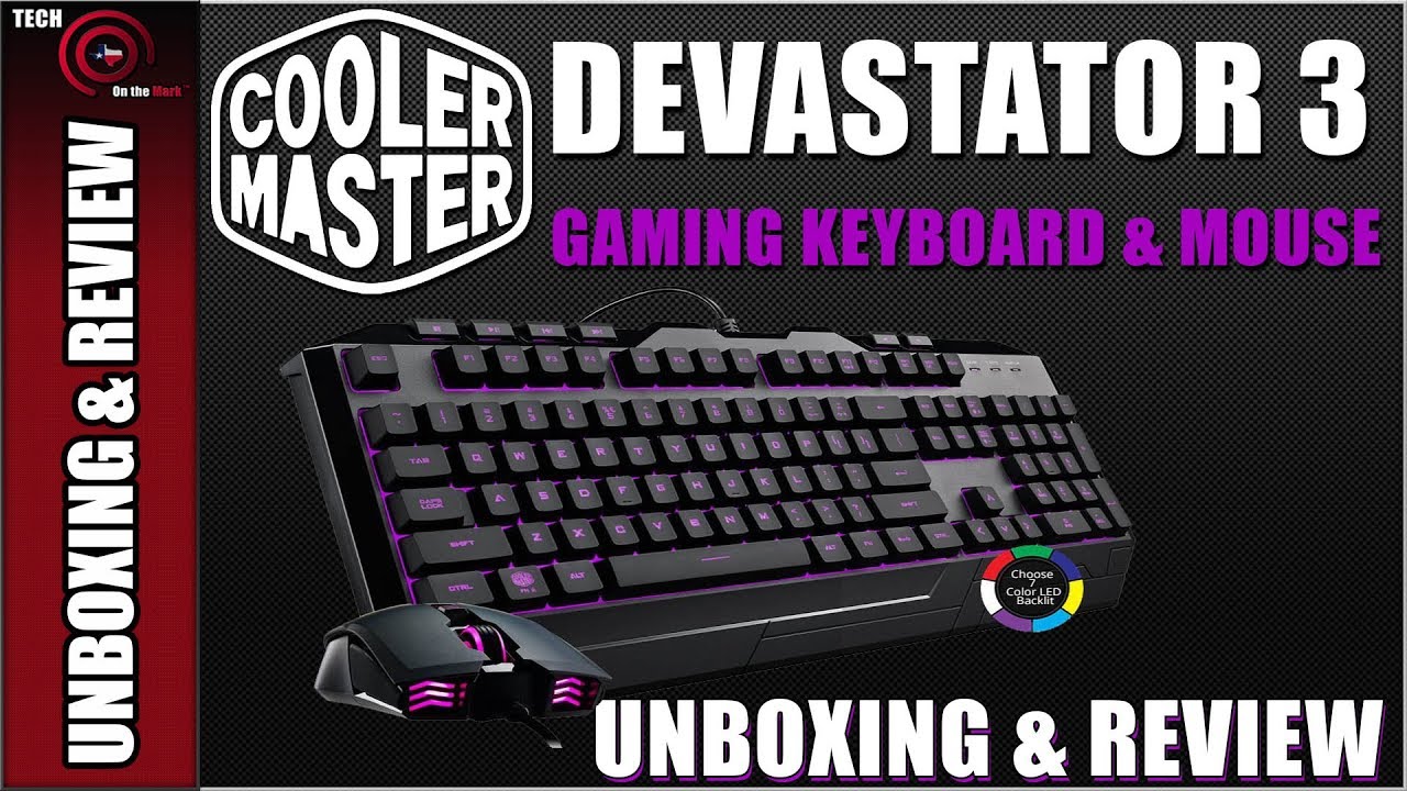 Coolermaster Devastator 3 Gaming Keyboard & Mouse Unboxing & Review 7 Color Changing - YouTube
