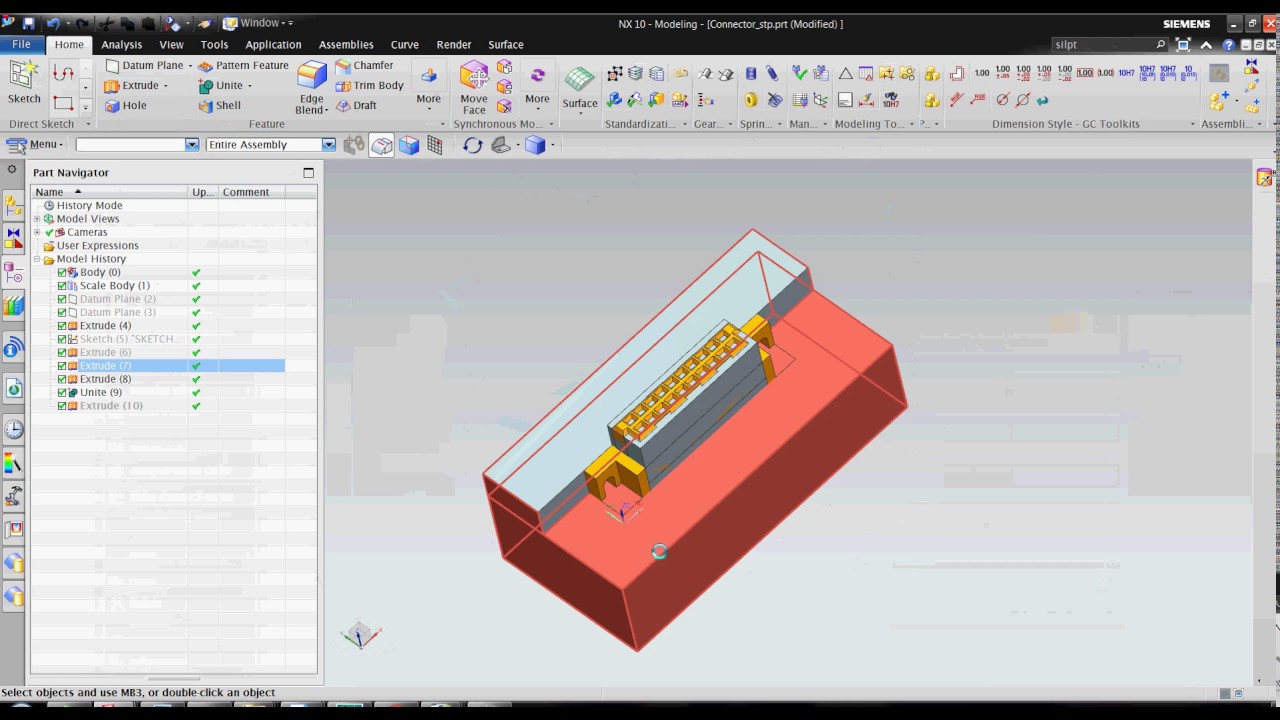 Core & cavity extraction using extrude and subtract command in NX - YouTube