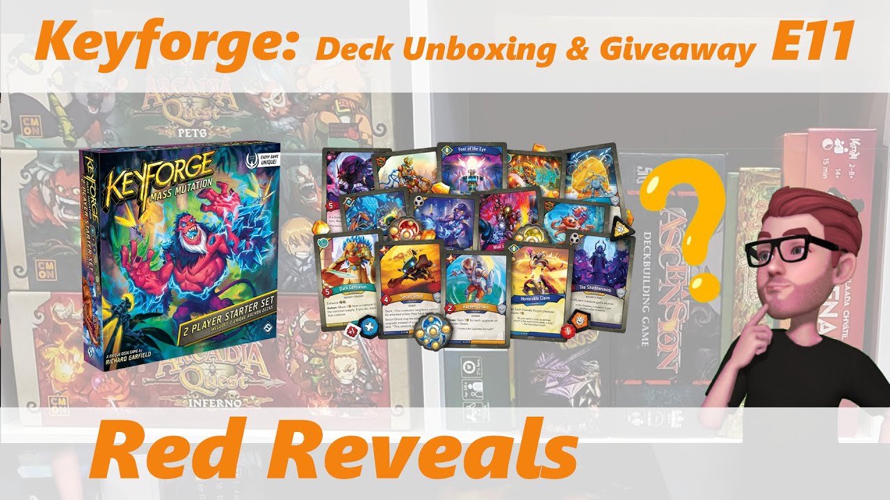 Keyforge | Deck Unboxing and Giveaway E11 | Red Reveals - YouTube