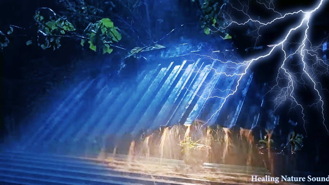⛈️ Strong Rain Thunderstorm Sounds for Sleeping ⚡ For Sleep, Relax ...