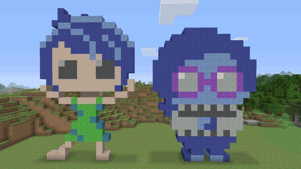 Minecraft Pixel Art - Joy and Sadness from Inside Out - YouTube