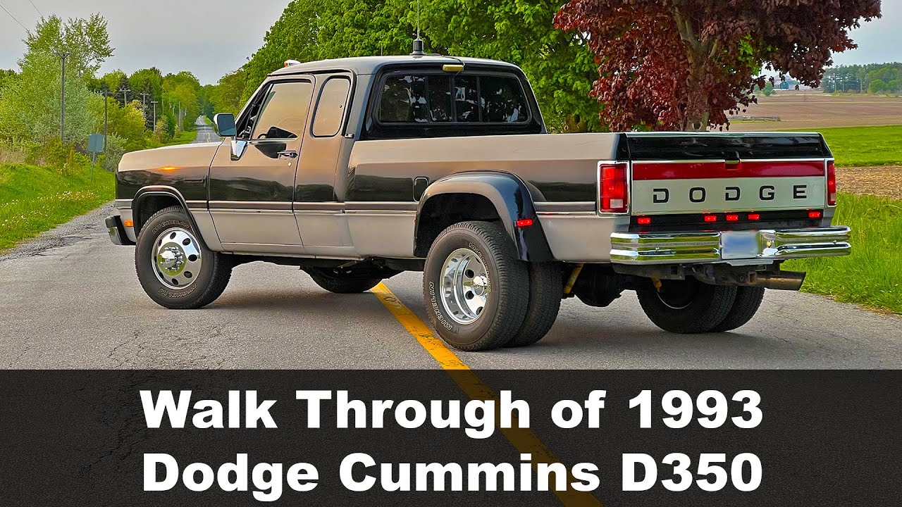 Walk Through Of 1993 Dodge Cummins D350 Dually Pickup - YouTube