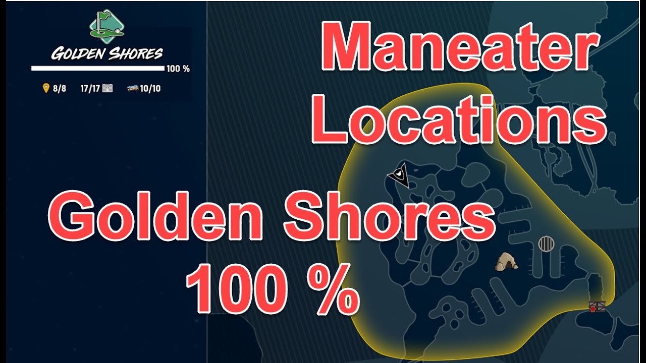 Maneater: Golden Shores | All Collectible Locations | Chests, Landmarks ...