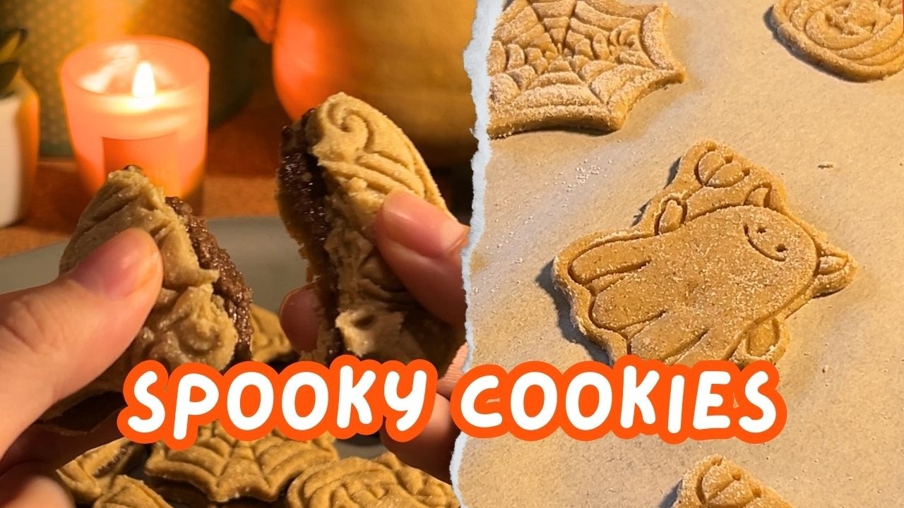 Spooky Halloween Sandwich Cookies with Chocolate Filling! 🎃🍫 - YouTube