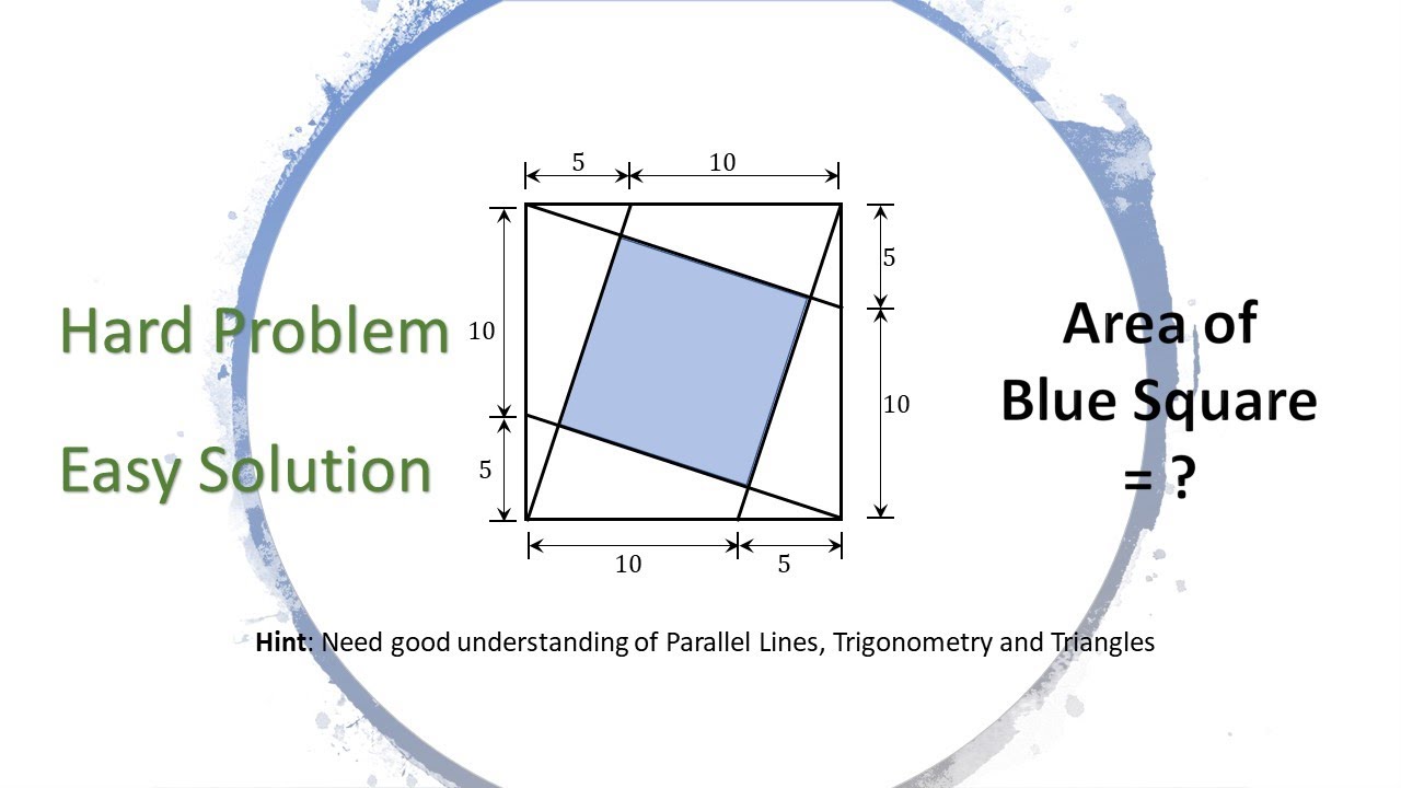 Can you calculate the Area of Blue Square Inside Big Square? (AMAZINGLY ...